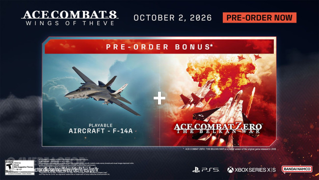 在Ace Combat 8: Wings of Theve 中，感受成為駕駛艙內外飛行王牌的刺激