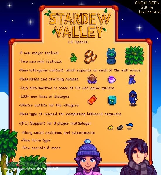 有關 Stardew Valley 更新 1.6 的所有詳細資訊